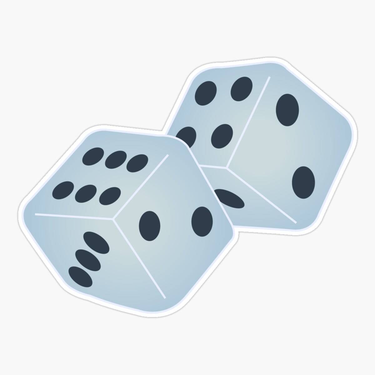 Maneki Blue Rolled Dice Sticker, Phone Decal Water Bottle Stickers Car ...