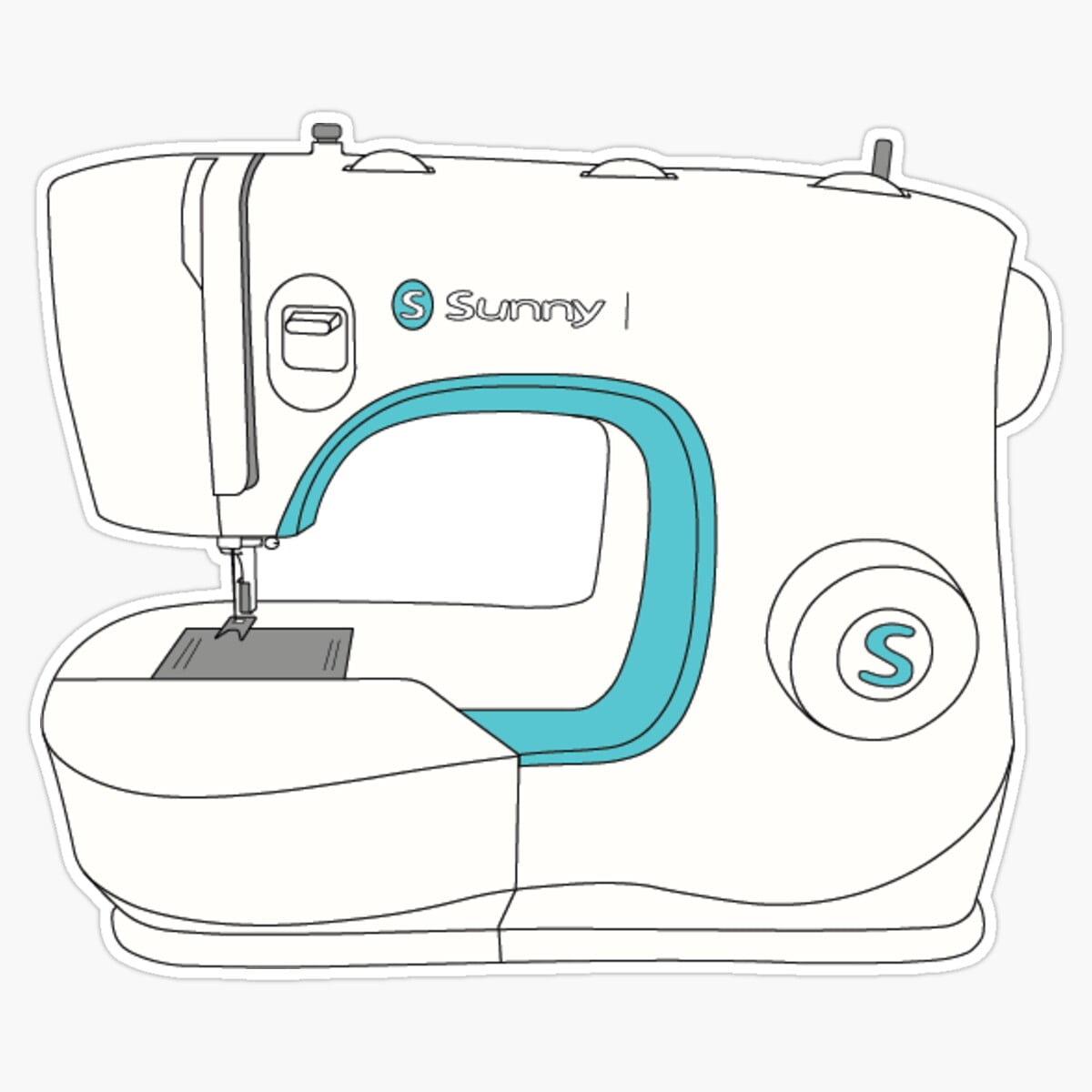 Maneki Blue Sewing Machine Er, Phone Decal Water Bottle Stickers Car ...