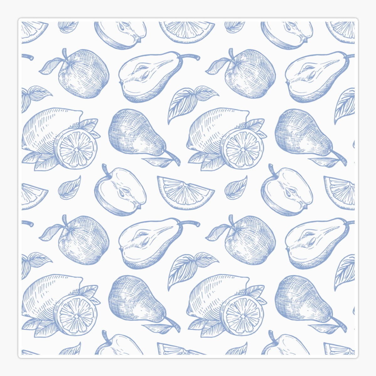 Maneki Blue Sketch O Apples And Lemons Sticker, Phone Decal Water ...