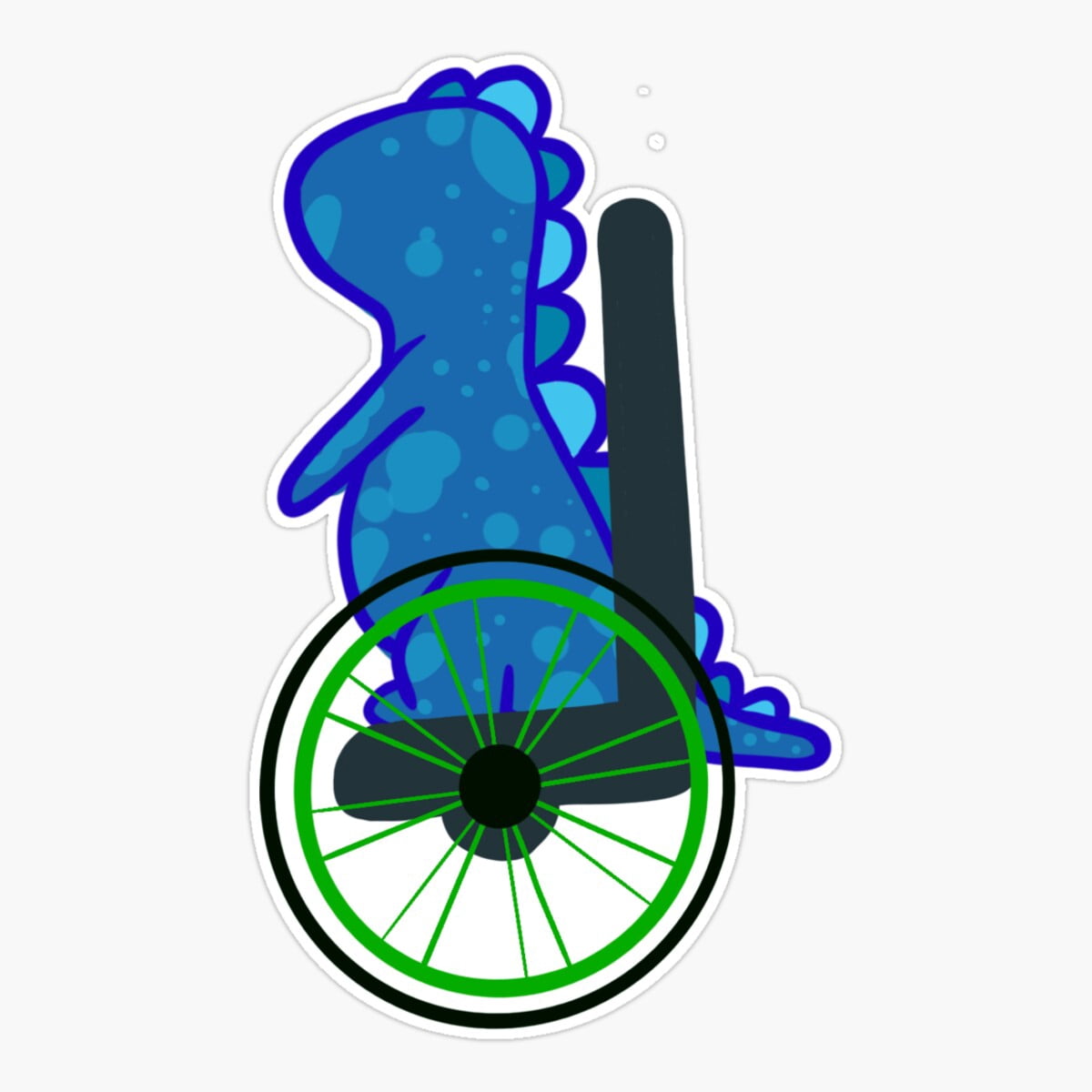 Maneki Blue Spotted Wheelchair Dinosaur Er, Phone Decal Water Bottle ...