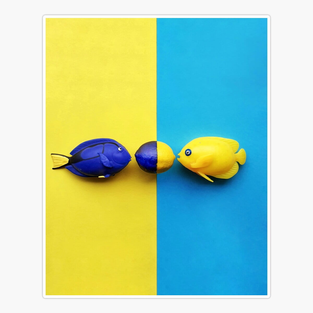 Maneki Blue Surgeon Ish And Yellow Angel Ish Sticker, Phone Decal Water ...