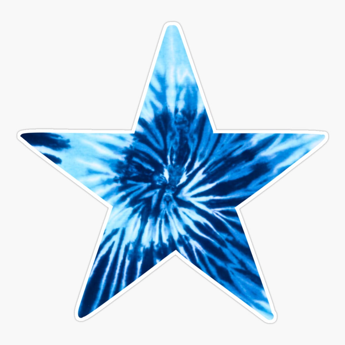 Maneki Blue Tie Dye Star Sticker, Phone Decal Water Bottle Stickers Car ...