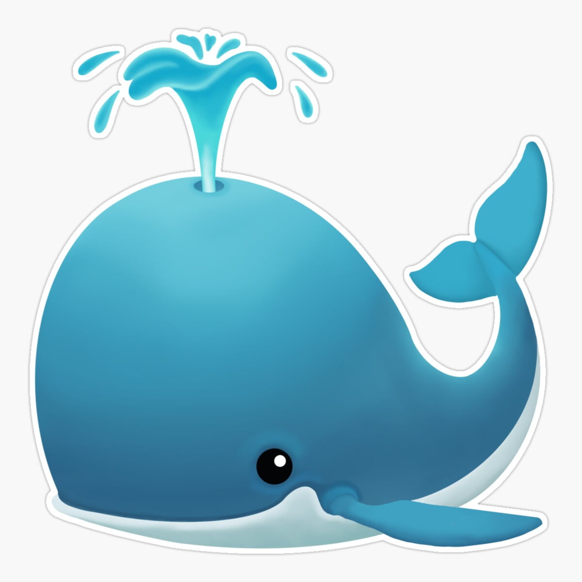 Maneki Blue Whale Emoji Sticker, Phone Decal Water Bottle Stickers Car ...