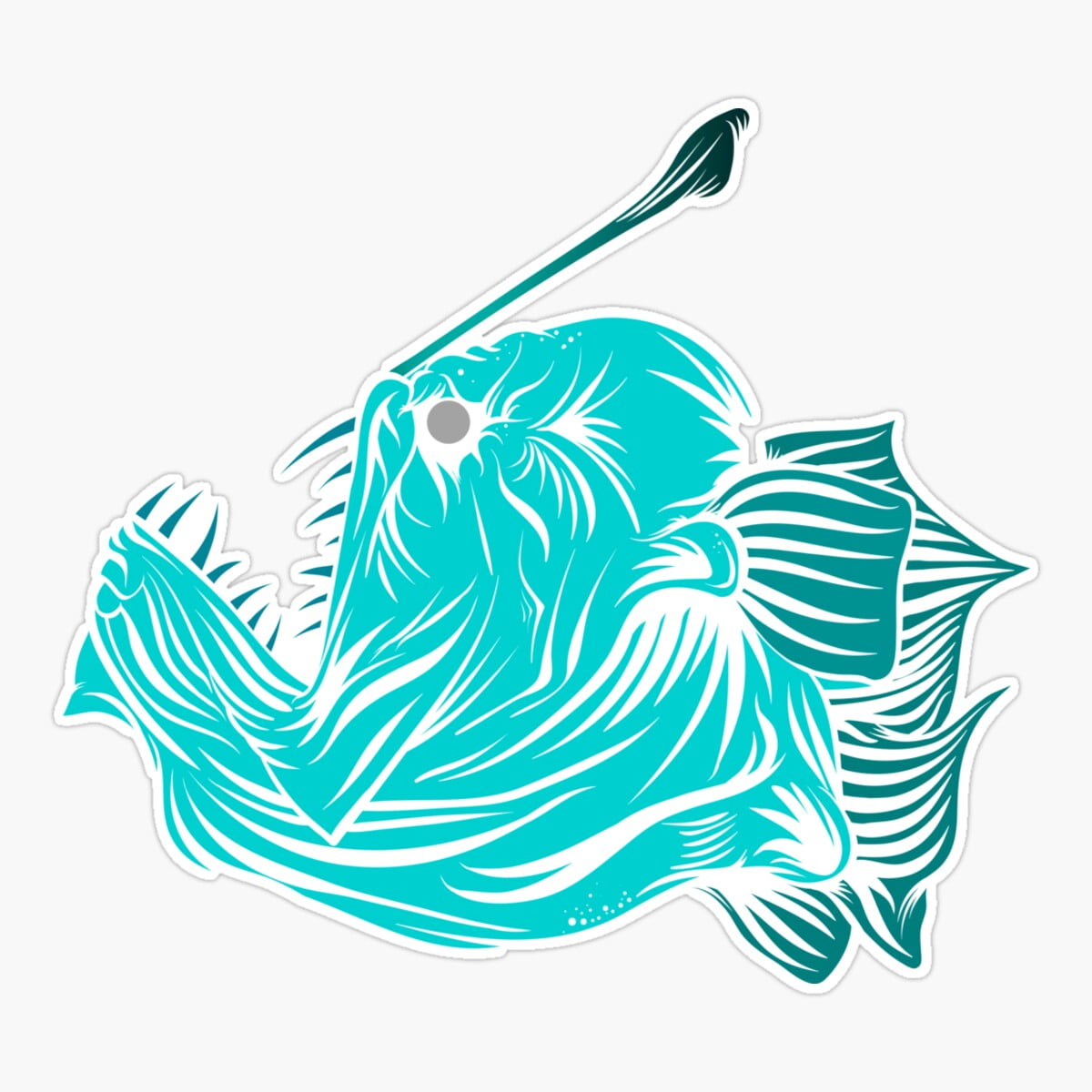 Maneki Bluedeep Sea Angler Ish Er, Phone Decal Water Bottle Stickers ...