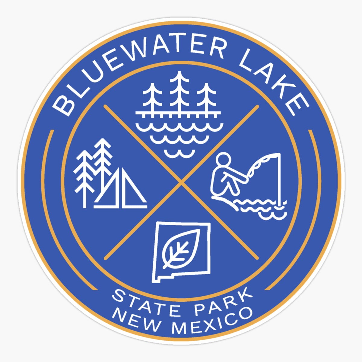 Maneki Bluewater Lake State Park Heraldic Logo Sticker, Phone Decal ...