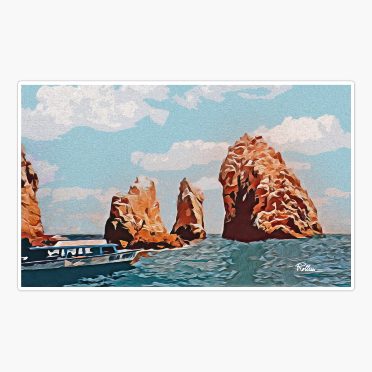 Maneki Boat Ride In Cabo San Lucas Sticker, Phone Decal Water Bottle ...
