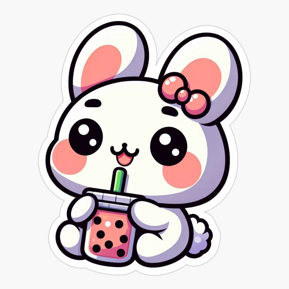 Maneki Boba Bunny Kawaii Er, Phone Decal Water Bottle Stickers Car ...