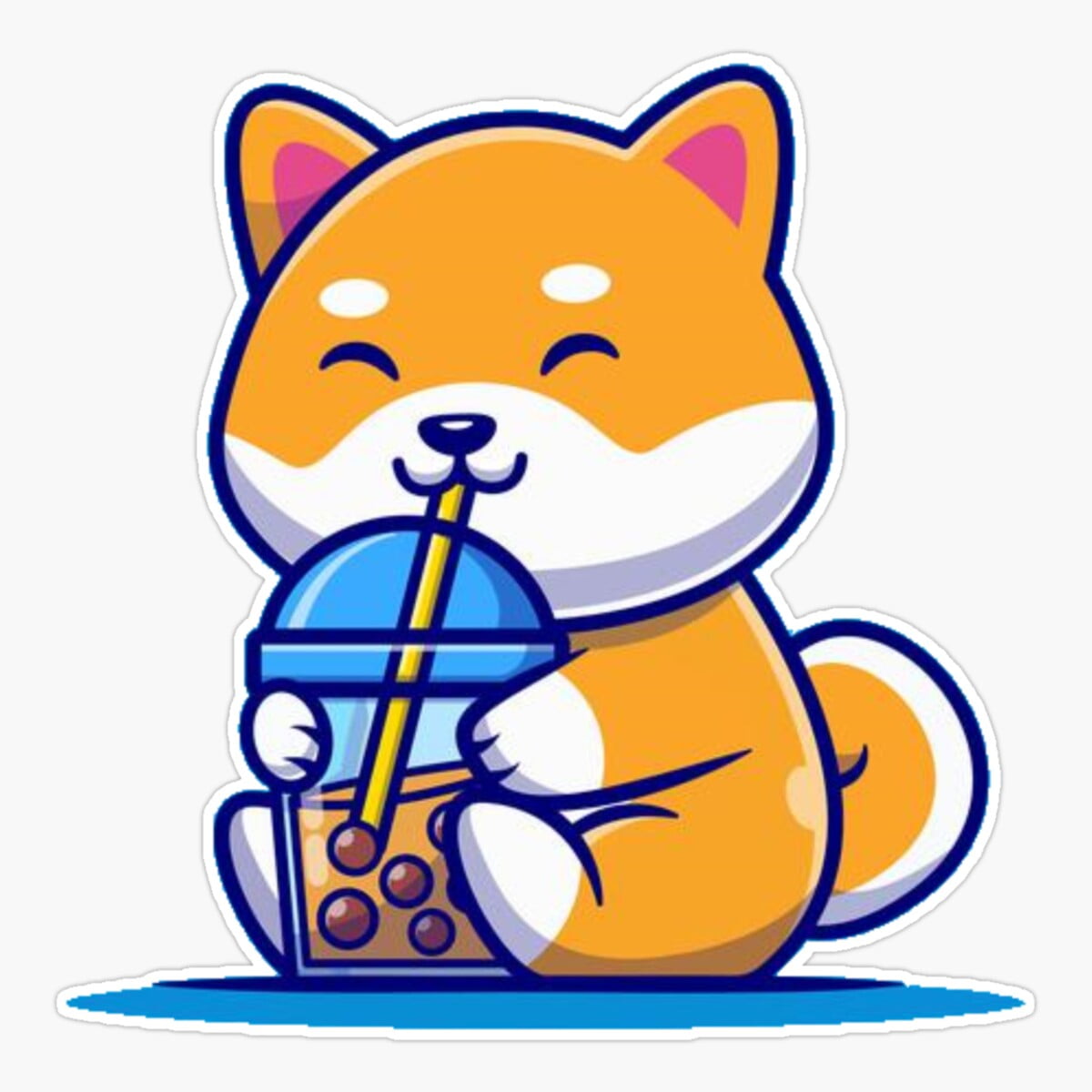 Maneki Boba Shiba Er, Phone Decal Water Bottle Stickers Car Decals ...