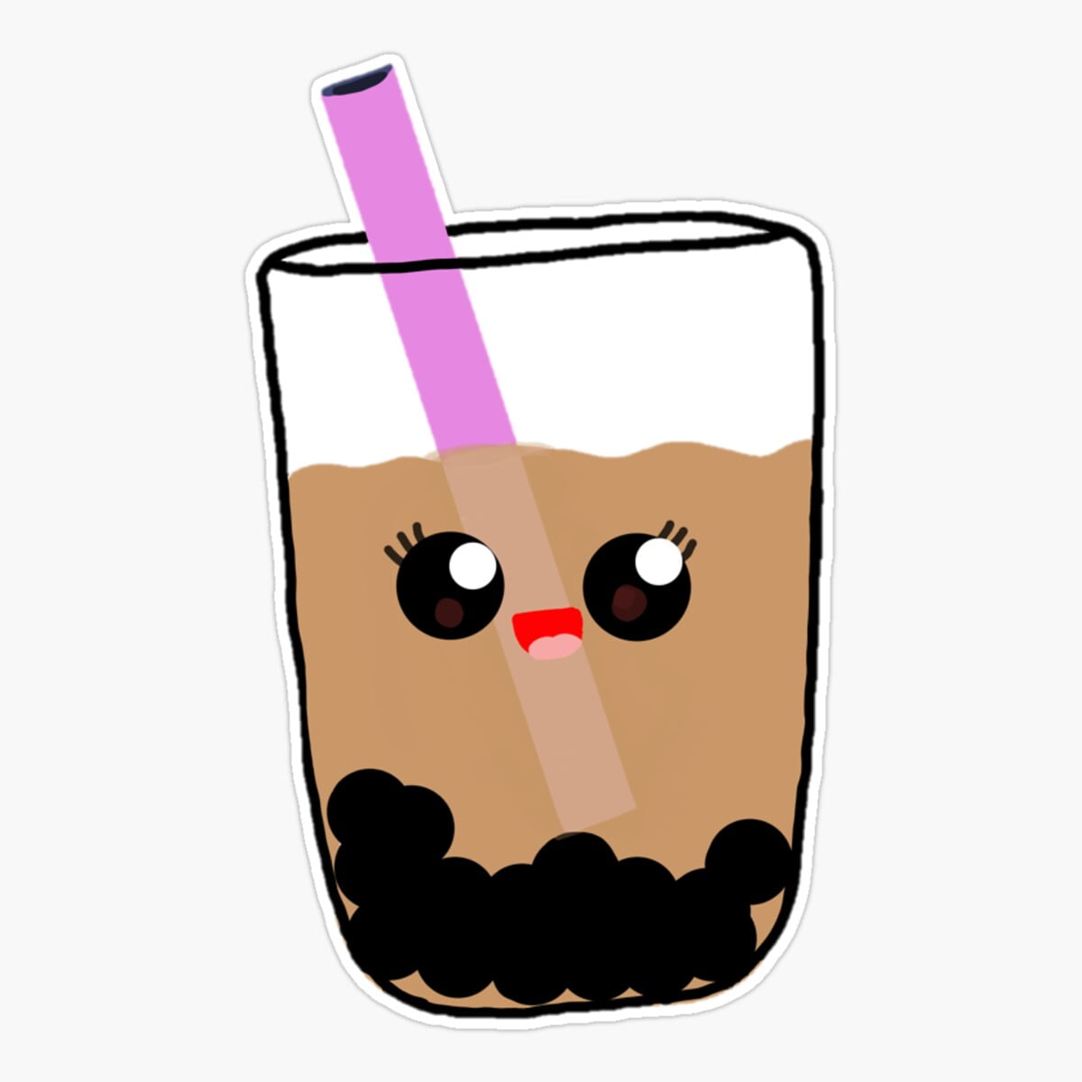 Maneki Boba Tea - Cute Face Er, Phone Decal Water Bottle Stickers Car ...