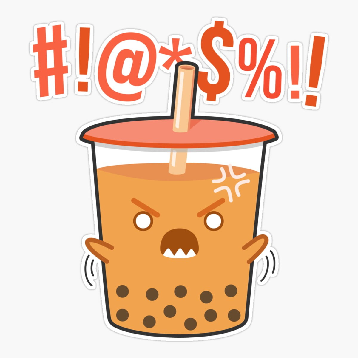 Maneki Boba Thai Tea - Furious Er, Phone Decal Water Bottle Stickers ...