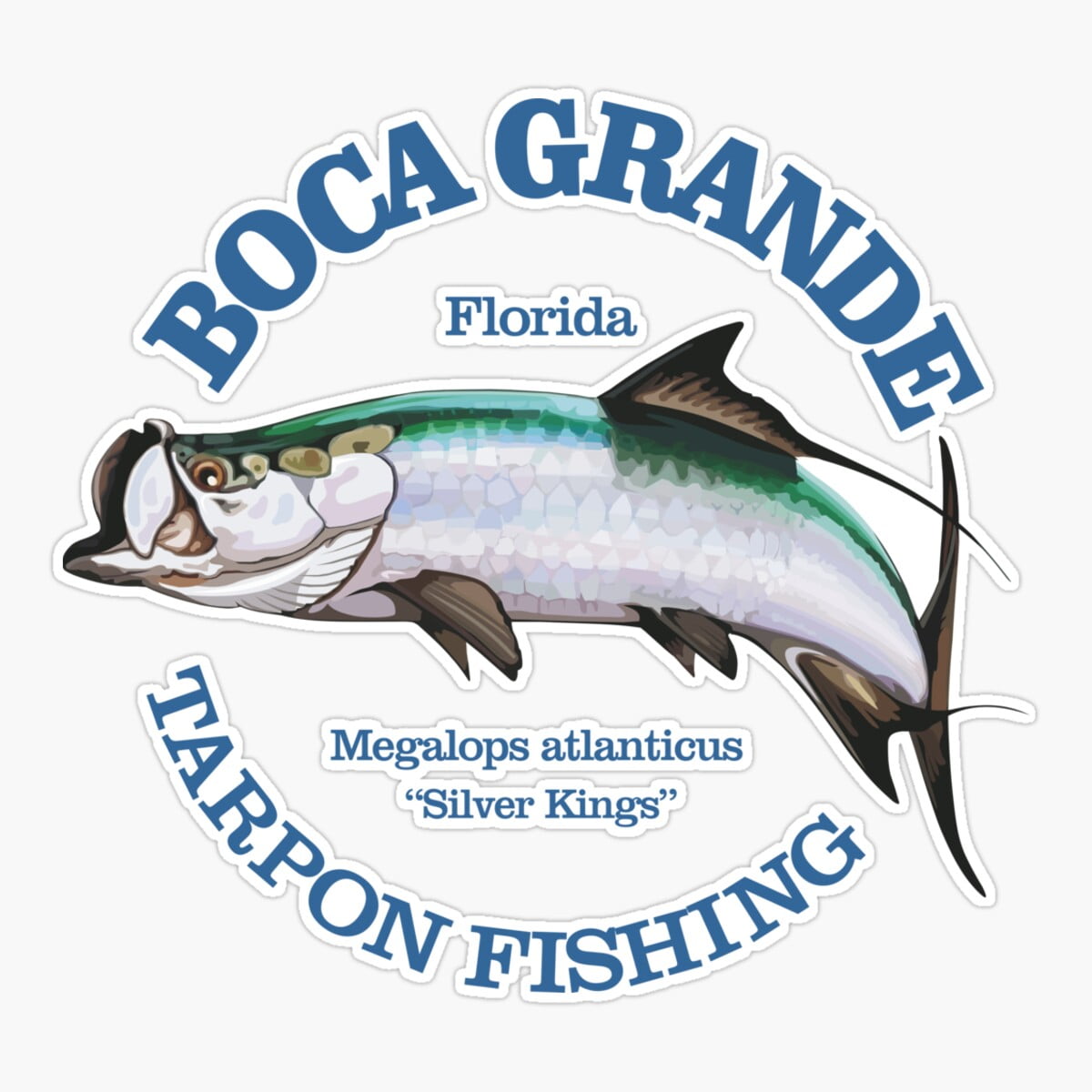 Maneki Boca Grande Tarpon Ishing (Sh) Er, Phone Decal Water Bottle ...