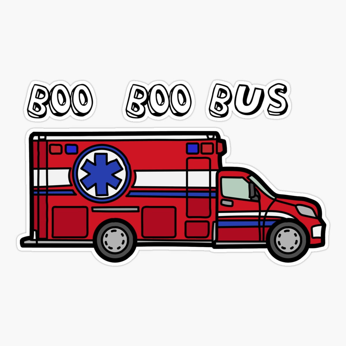 Maneki Boo Boo Bus Ambulance Ems, Emt, Paramedic Er, Phone Decal Water ...
