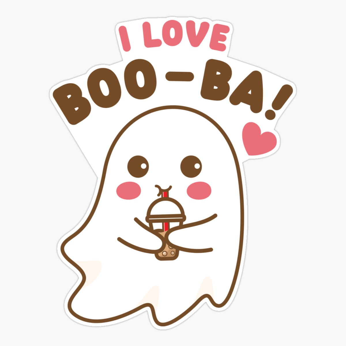 Maneki Booba - Boba Tea Ghost (On Light Colors) Er, Phone Decal Water ...