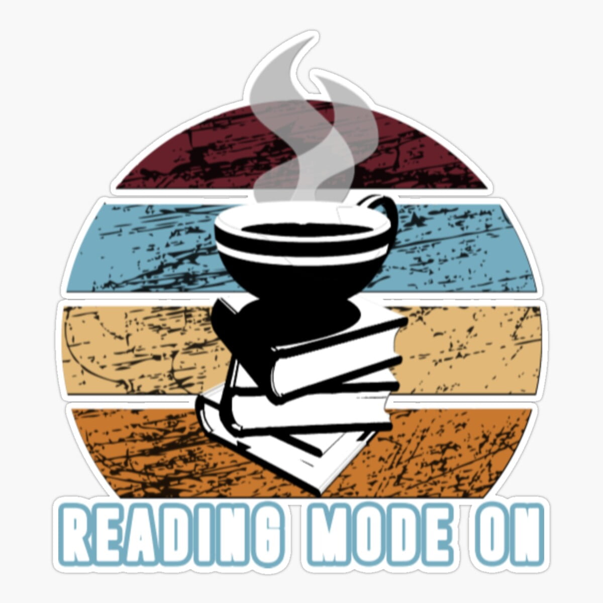 Maneki Book Reading Lover Reading Mode On - Cool Sunset Retro Book And ...