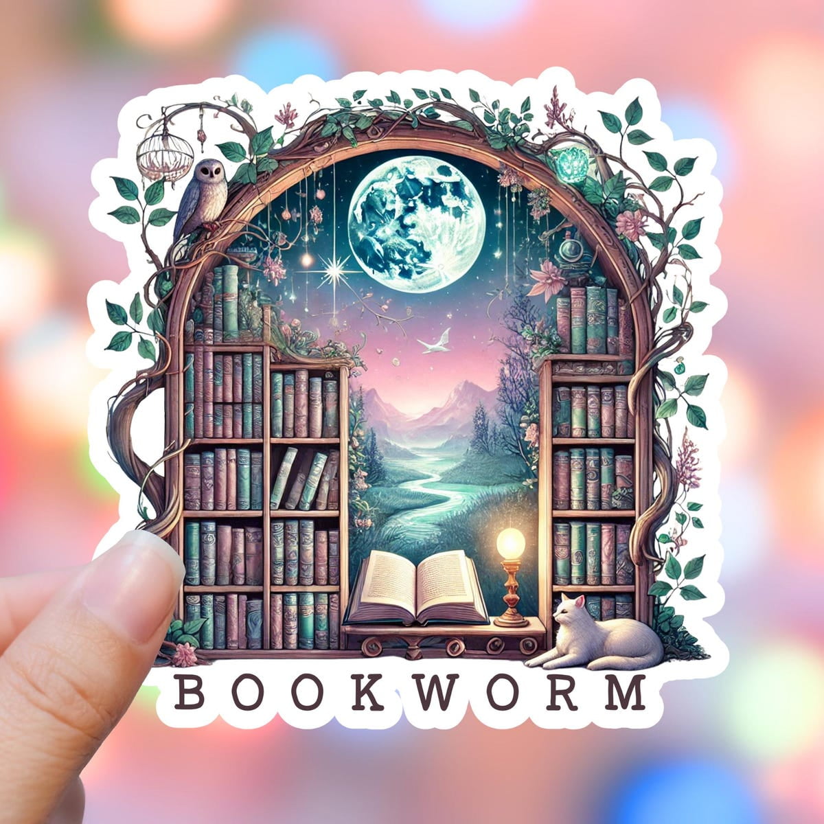 Maneki Book Worm Sticker, Fourth Wing Decal, Romantasy Kindle Sticker ...