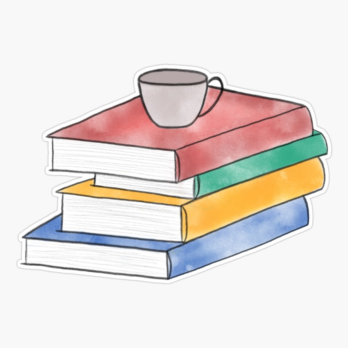 Maneki Booked Up Stack - No Text Version Sticker, Phone Decal Water ...