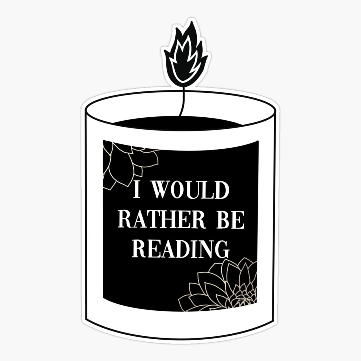 Maneki Bookish Candle Sticker, Phone Decal Water Bottle Stickers Car ...