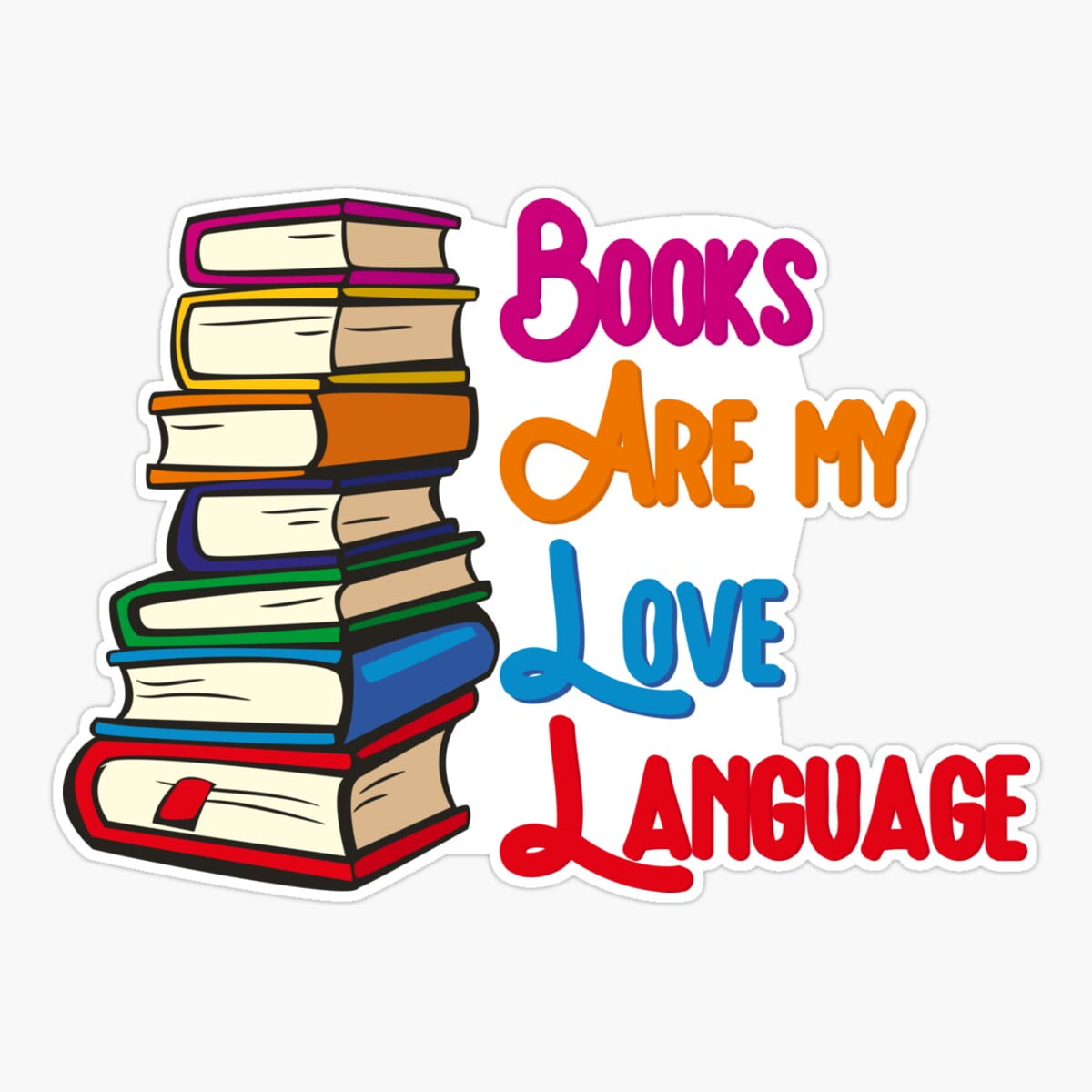 Maneki Books Are My Love Language Sticker, Phone Decal Water Bottle ...