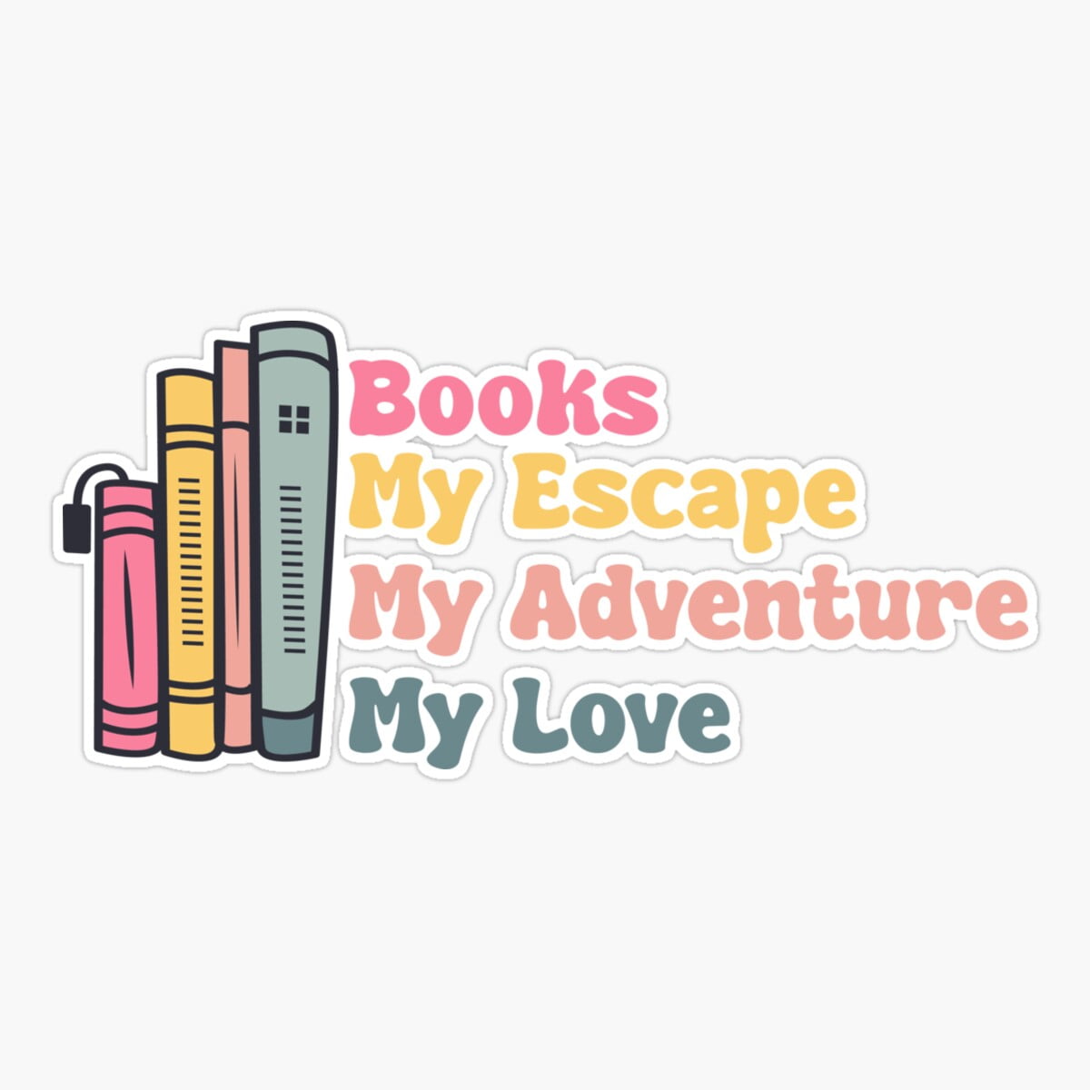 Maneki Books My Escape, My Adventure, My Love Sticker, Phone Decal ...