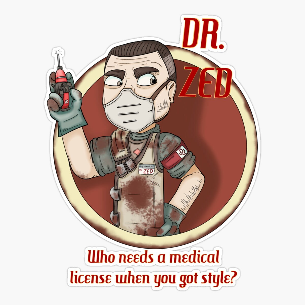 Maneki Borderlands Dr Zed Er, Phone Decal Water Bottle Stickers Car ...