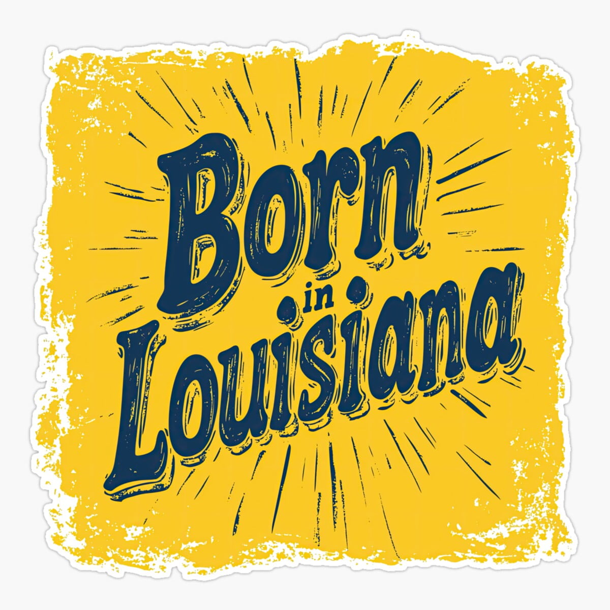 Maneki Born In Louisiana Southern Sun Burst Sticker, Phone Decal Water ...