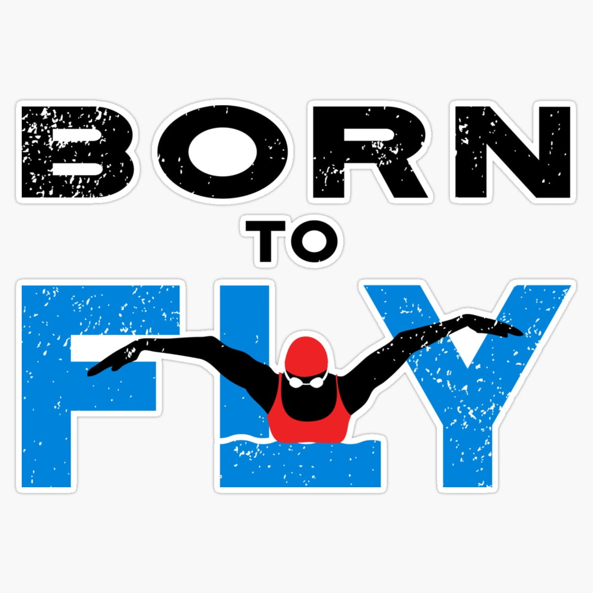 Maneki Born To Fly Swim Girls Er, Phone Decal Water Bottle Stickers Car ...