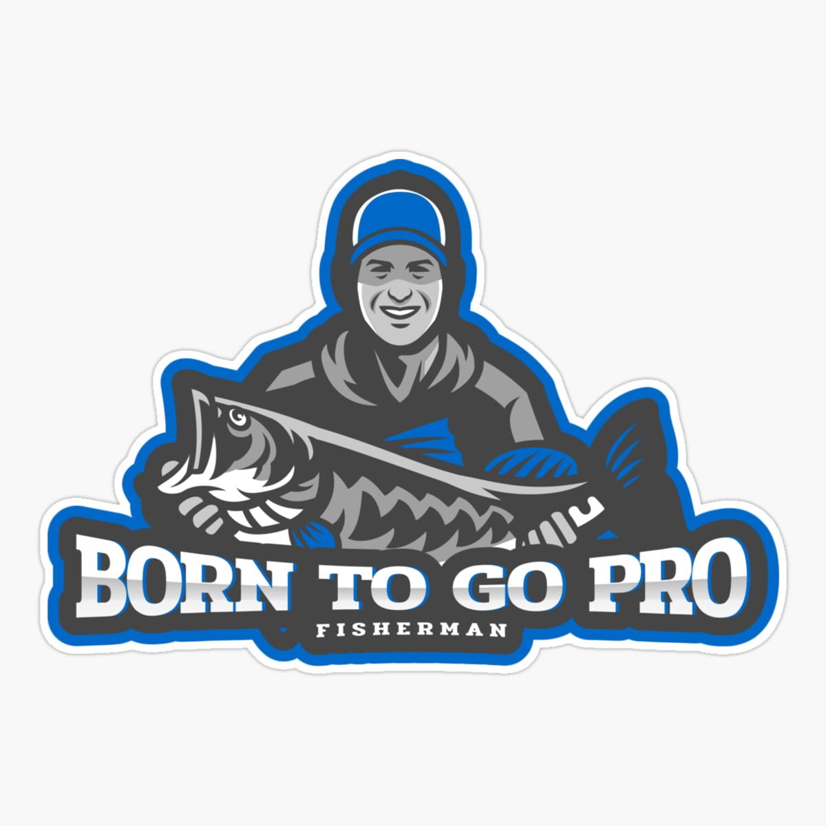 Maneki Born To Go Pro Isherman Er, Phone Decal Water Bottle Stickers ...