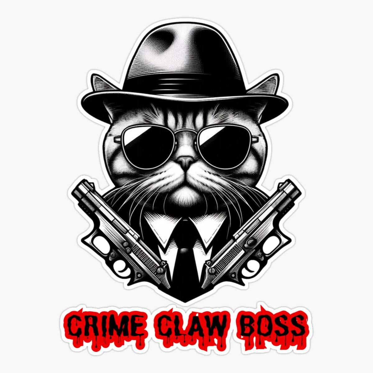 Maneki Boss Cat: Crime Claw Boss Sticker, Phone Decal Water Bottle ...