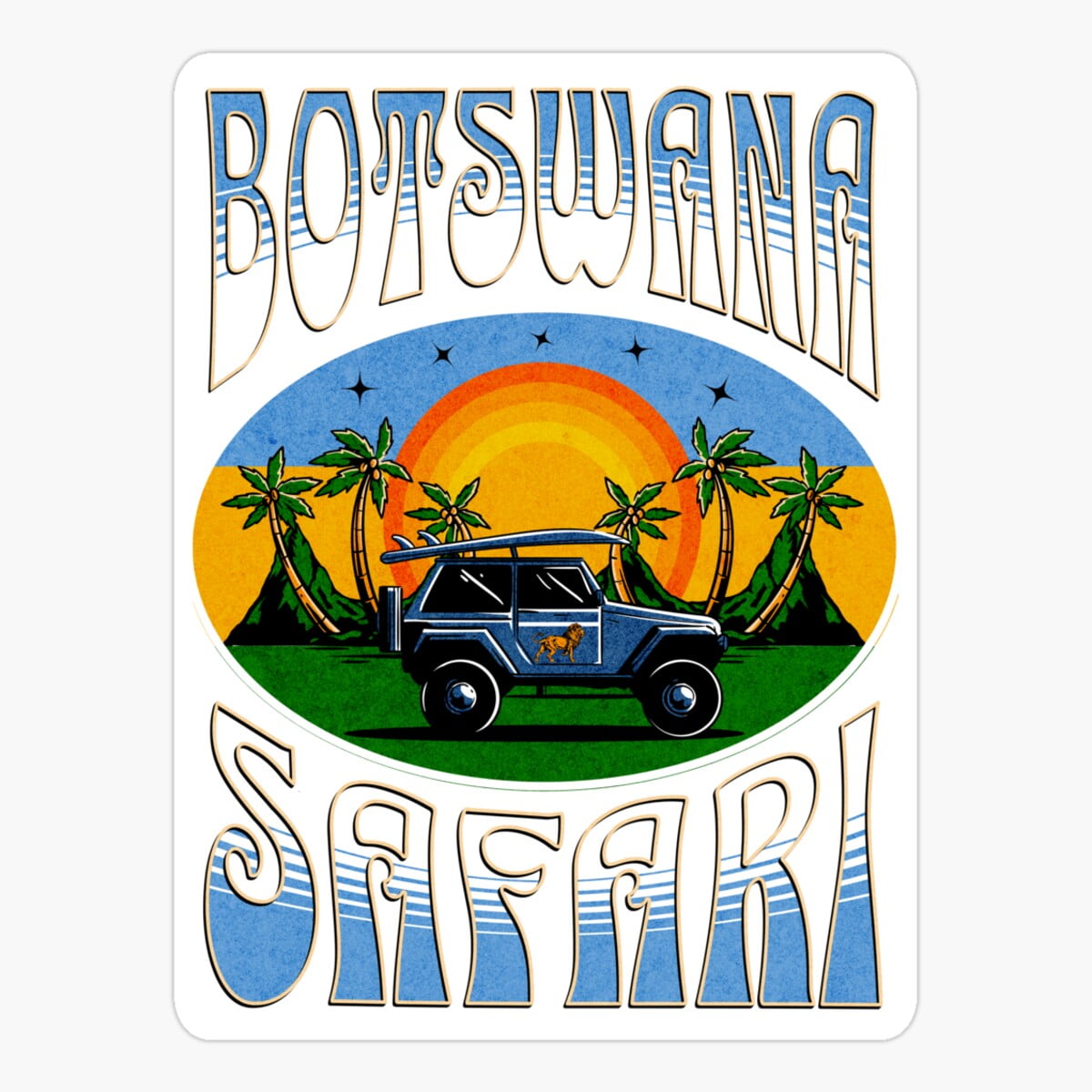 Maneki Botswana Safari - African Animal Adventure Fun Er, Phone Decal ...