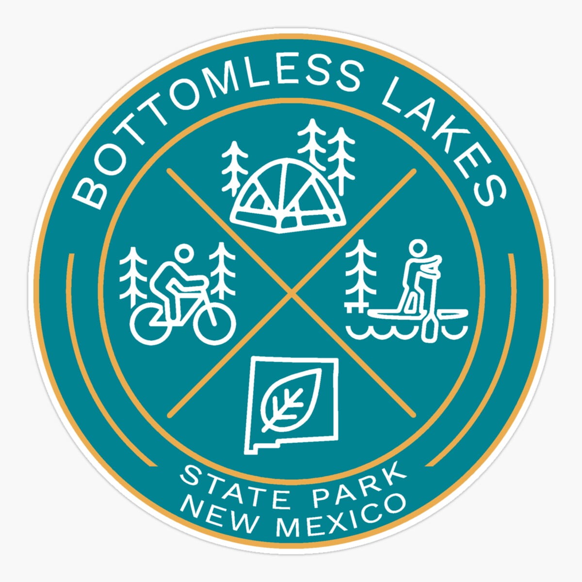 Maneki Bottomless Lakes State Park Heraldic Logo Sticker, Phone Decal ...
