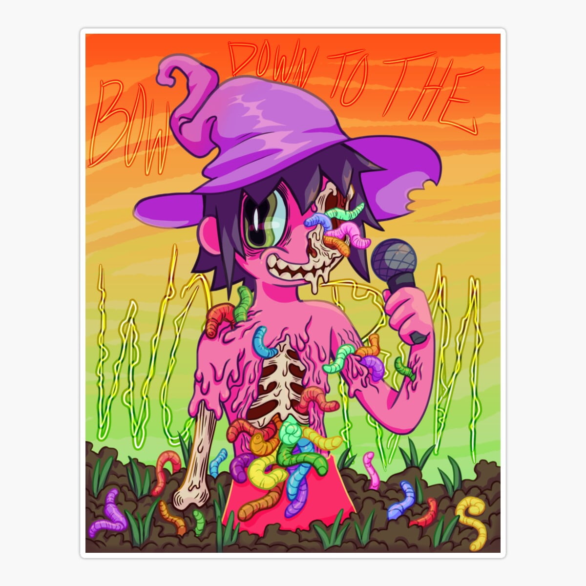 Maneki Bow down to the Worm er,Phone Decal Water Bottle Stickers Car ...