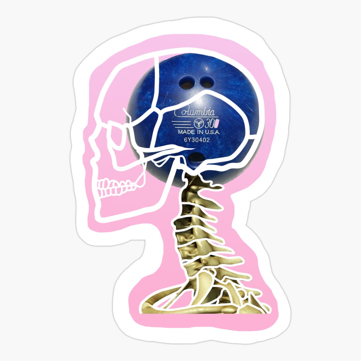 Maneki Bowling Ball Skull Er, Phone Decal Water Bottle Stickers Car ...