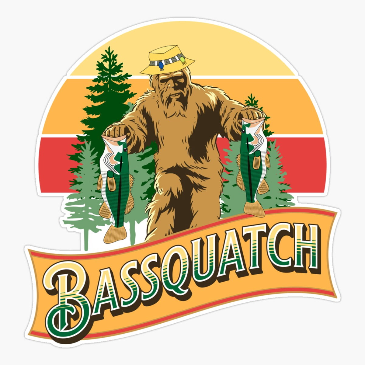 Maneki Bquatch Unny B Ishing Men Women Er, Phone Decal Water Bottle ...