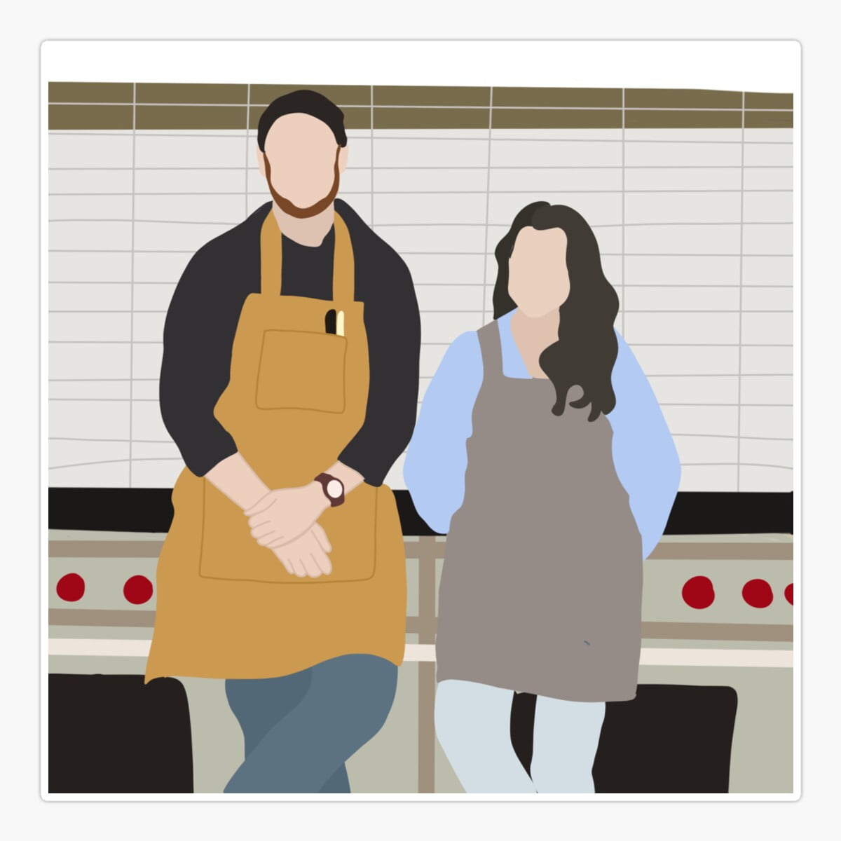 Maneki Brad And Claire Bon Appetite Test Kitchen Sticker, Phone Decal ...