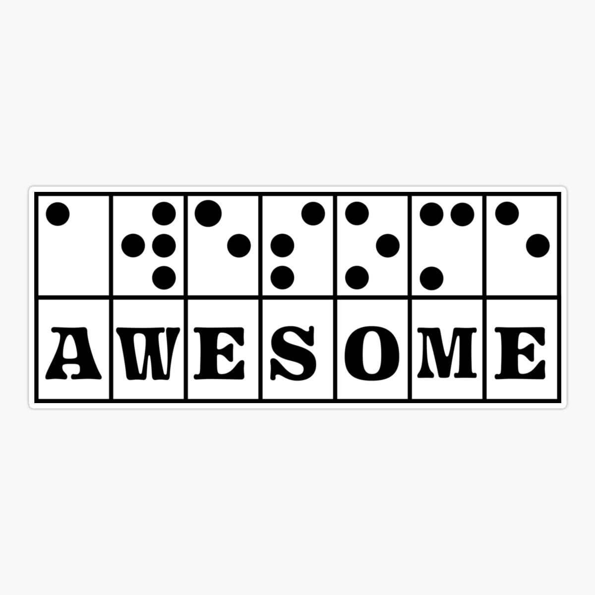 Maneki Braille Awesome Black Er, Phone Decal Water Bottle Stickers Car ...