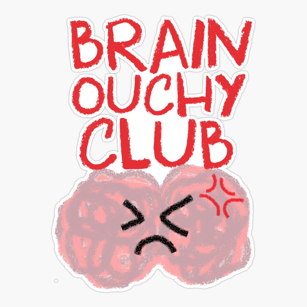Maneki Brain Ouchy Club In Crayon Er, Phone Decal Water Bottle Stickers ...
