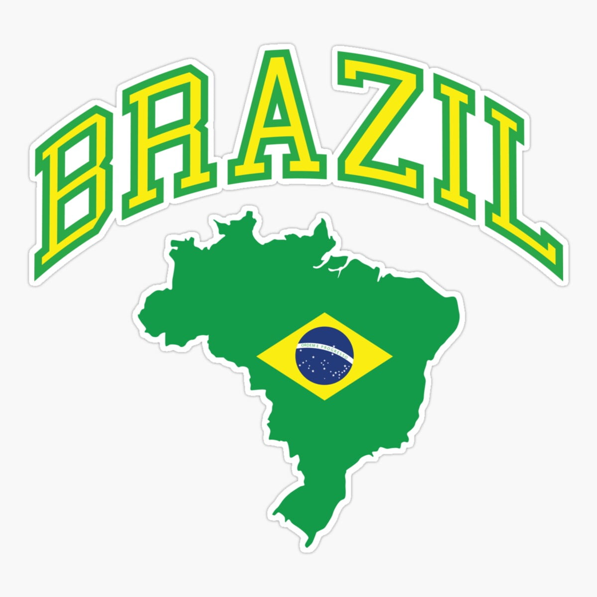 Maneki Brazil Pride Sticker, Phone Decal Water Bottle Stickers Car ...