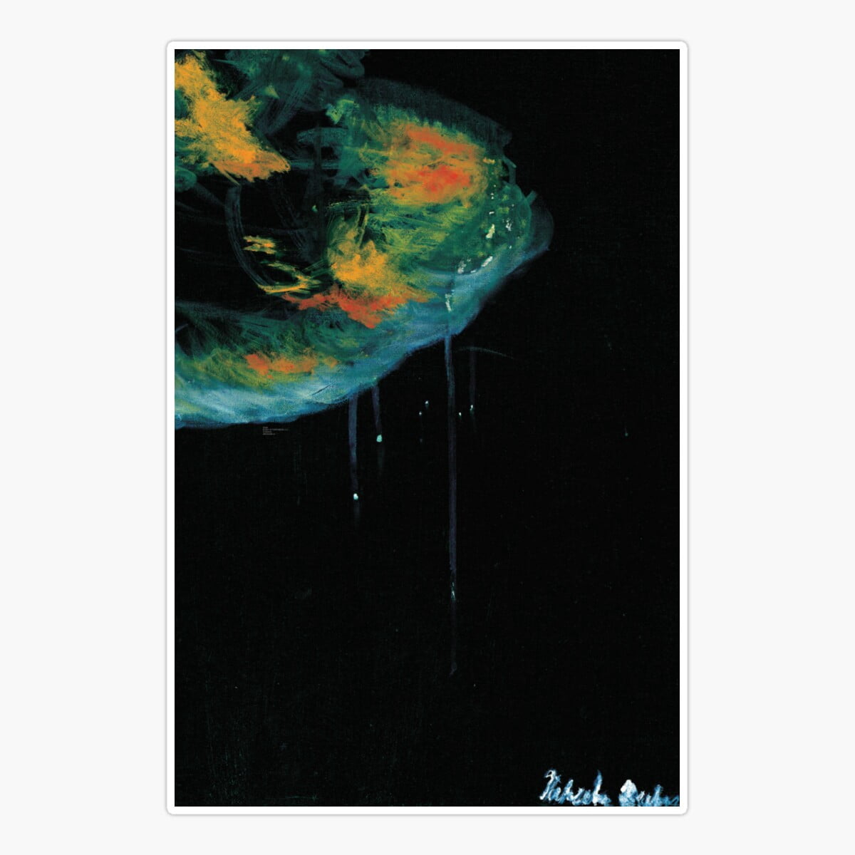 Maneki Break / Piranha | Abstract Art By A.Ord Media Sticker, Phone ...