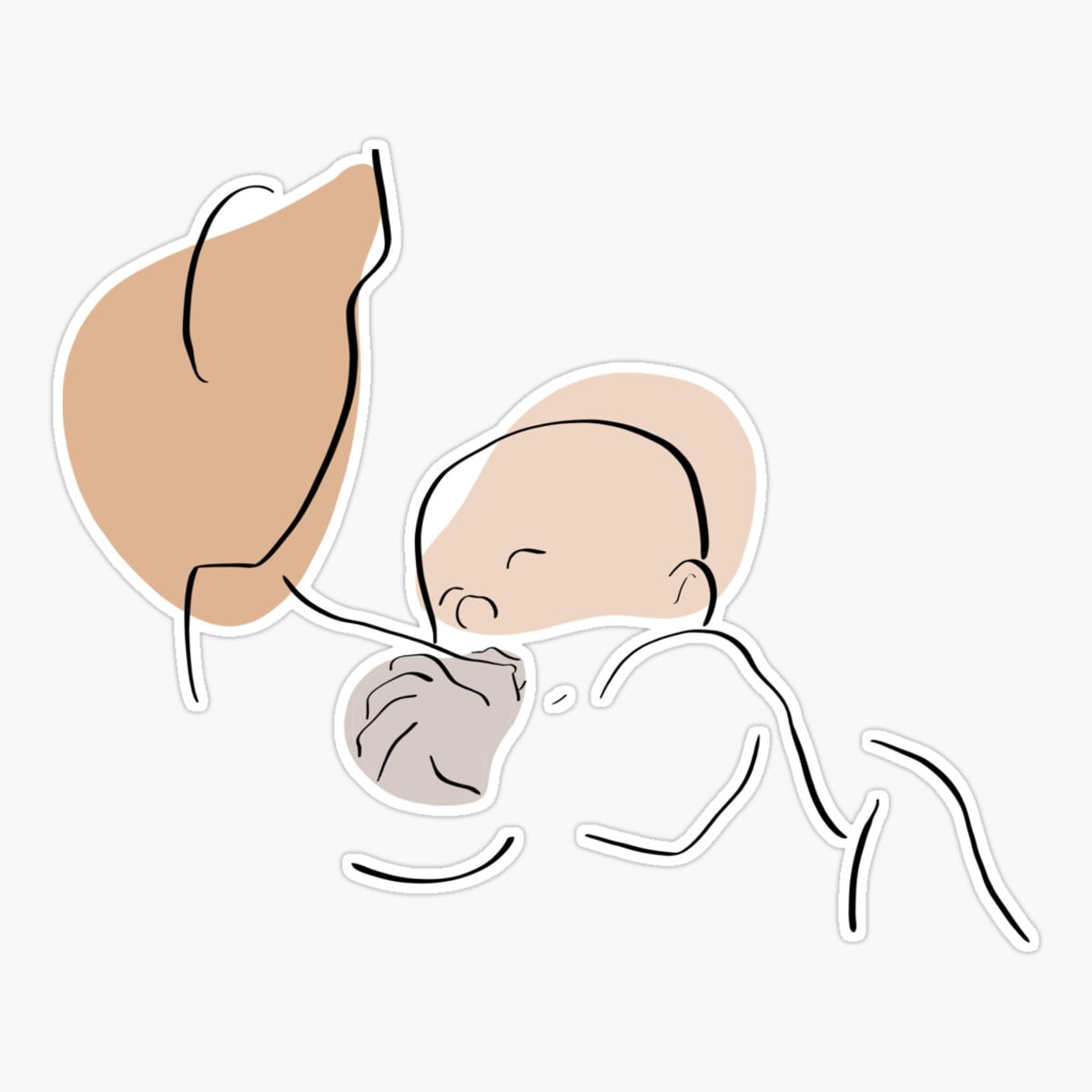 Maneki Breastfeeding A Mothers Love Er, Phone Decal Water Bottle ...