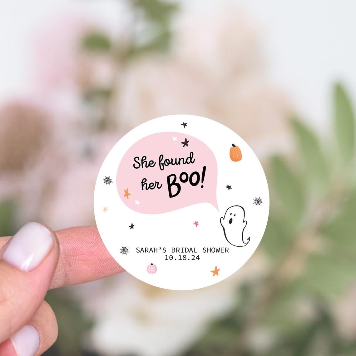 Maneki Bridal Shower Favor Ers, She Found Her Boo Wedding Shower Labels ...