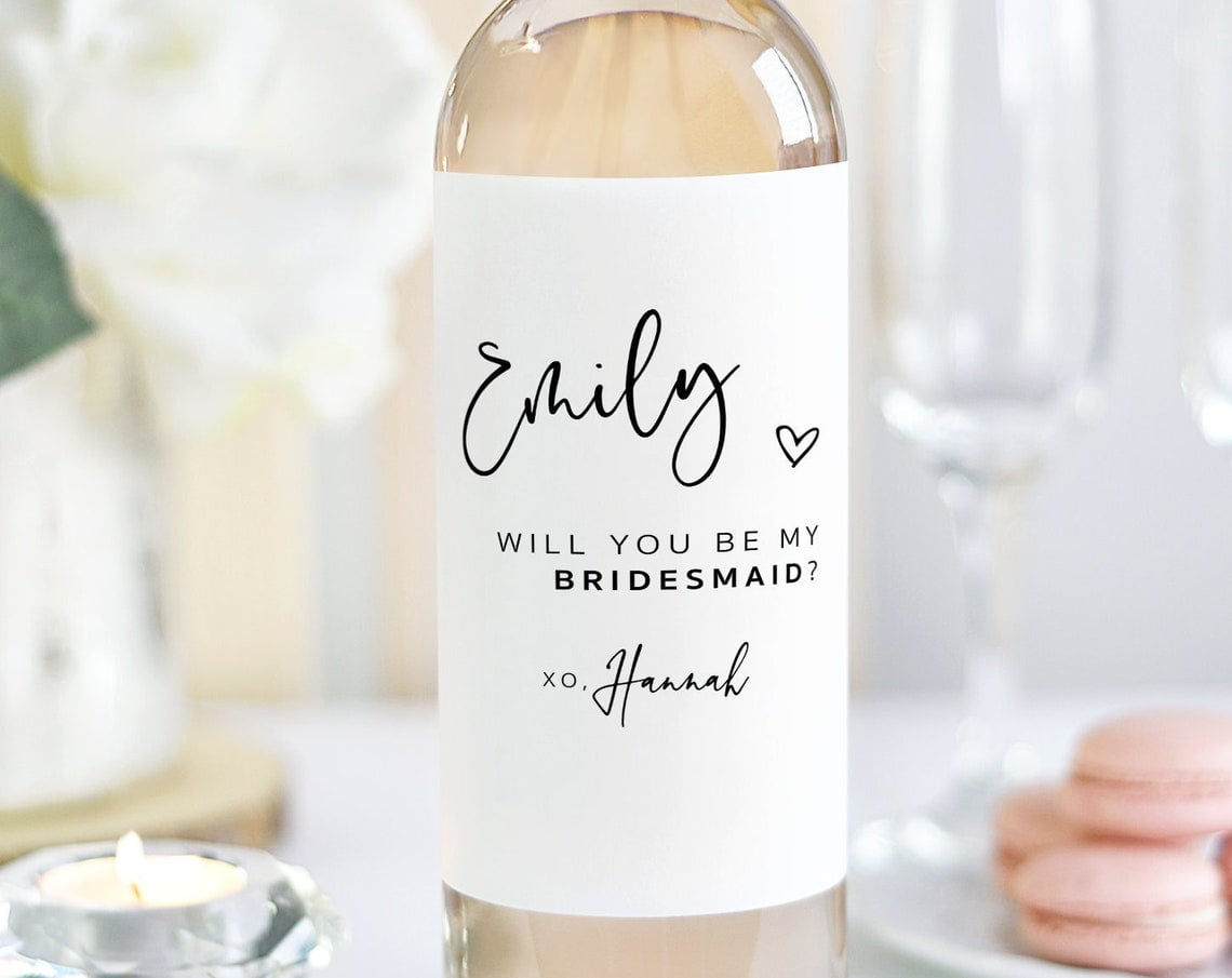 Maneki Bridesmaid Proposal Label, Will You Be My Bridesmaid Label, Mini ...