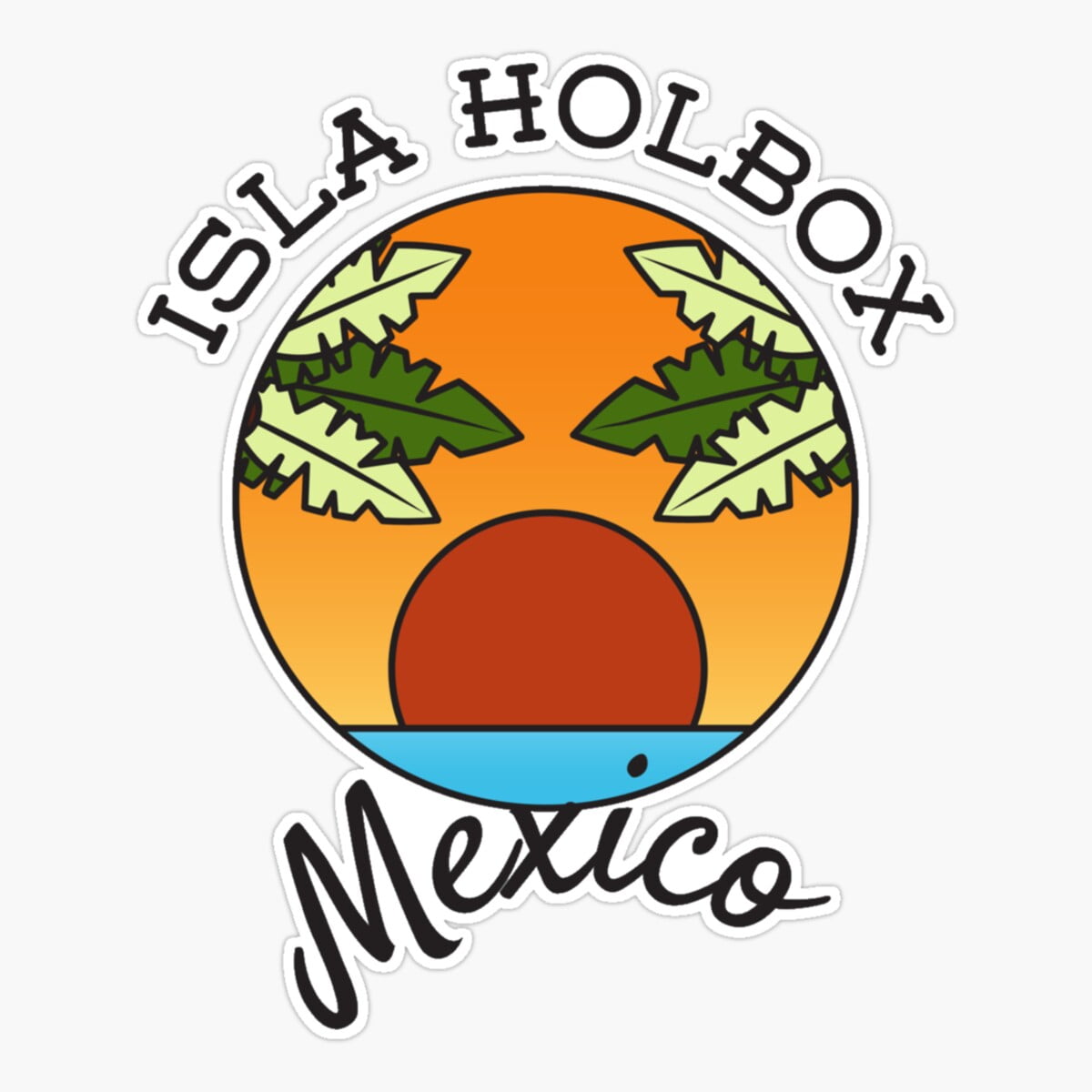 Maneki Bright Isla Holbox Mexico - Black Text - Vacation / Resort ...