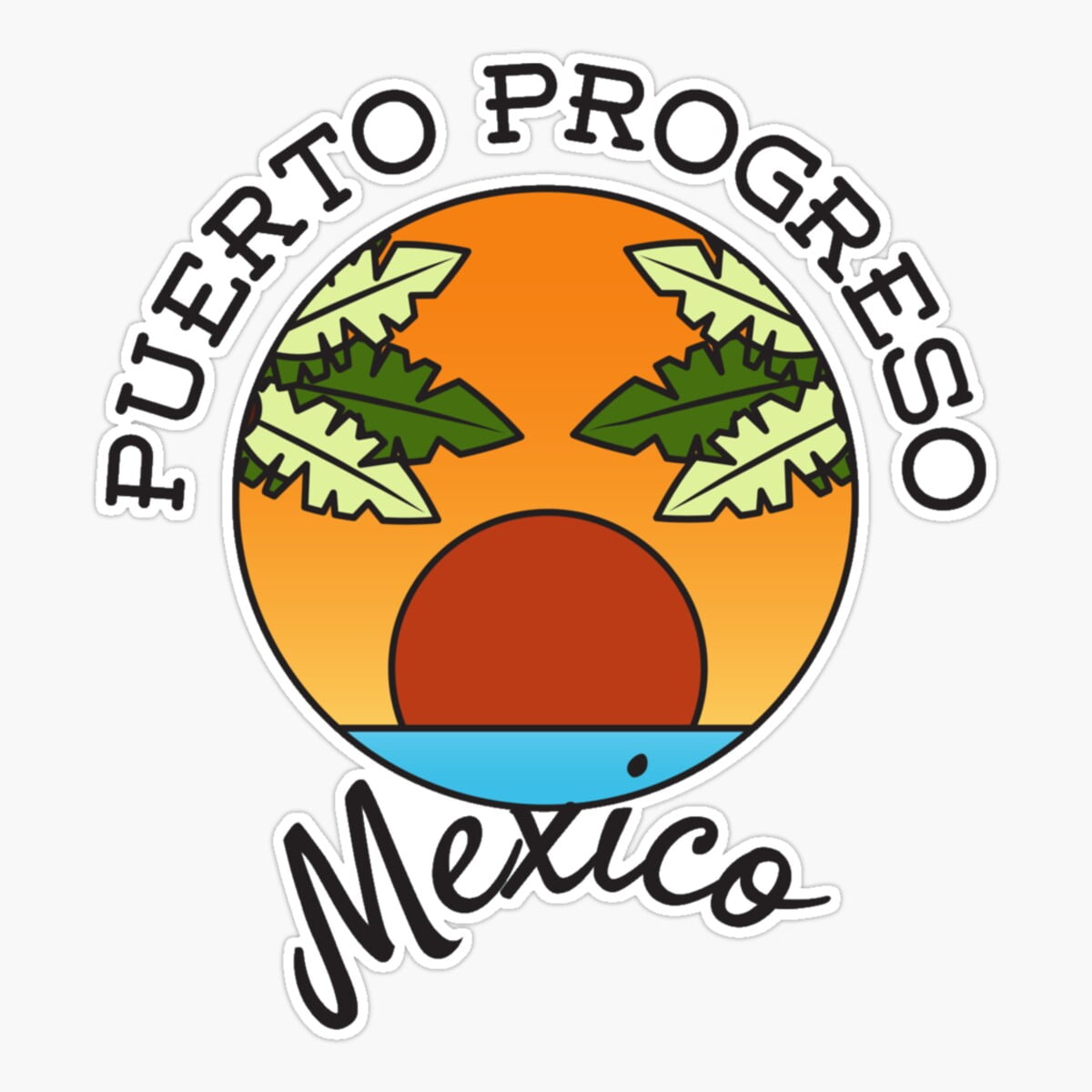 Maneki Bright Puerto Progreso Mexico - Black Text - Vacation / Resort ...