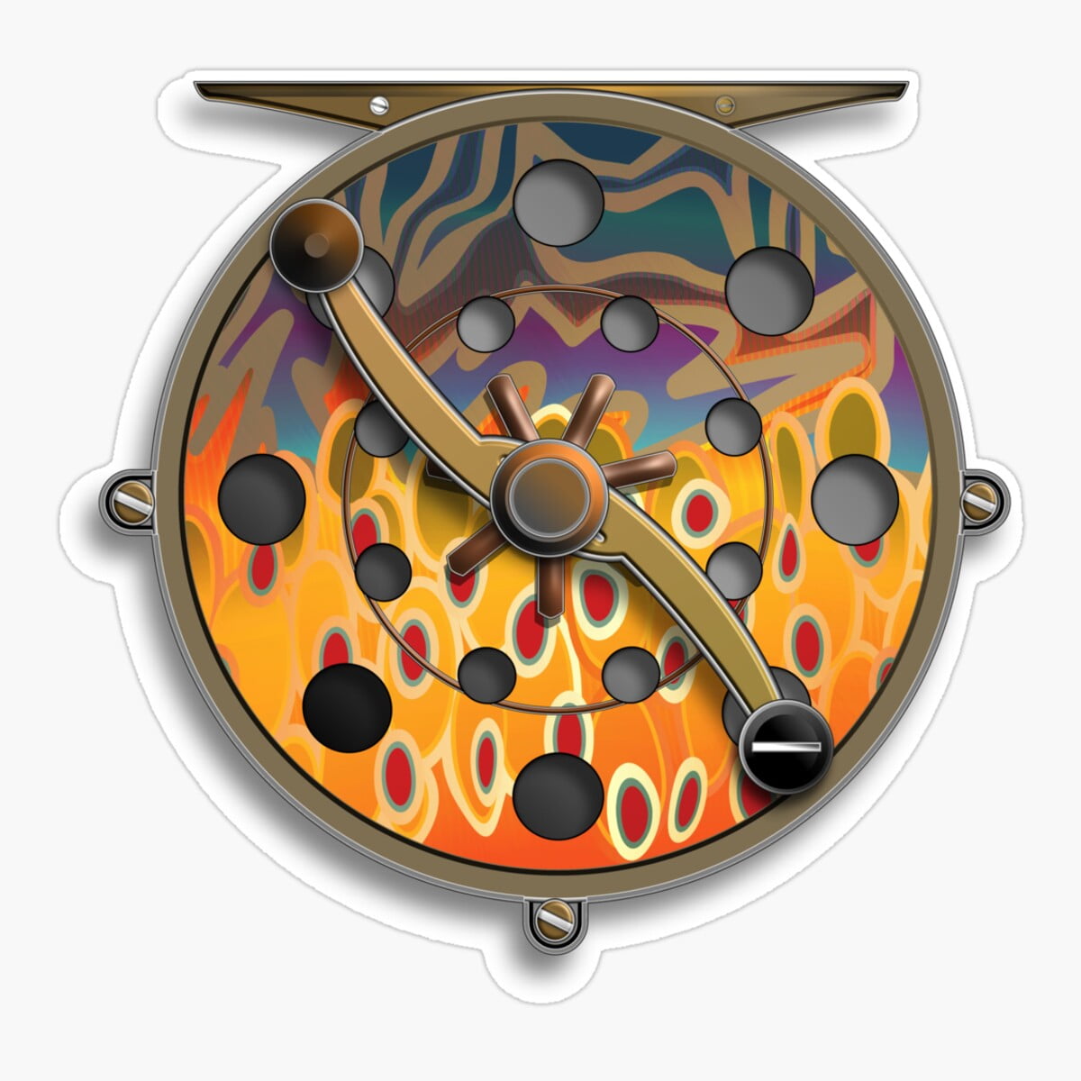 Maneki Brook Trout Reel Er, Phone Decal Water Bottle Stickers Car ...