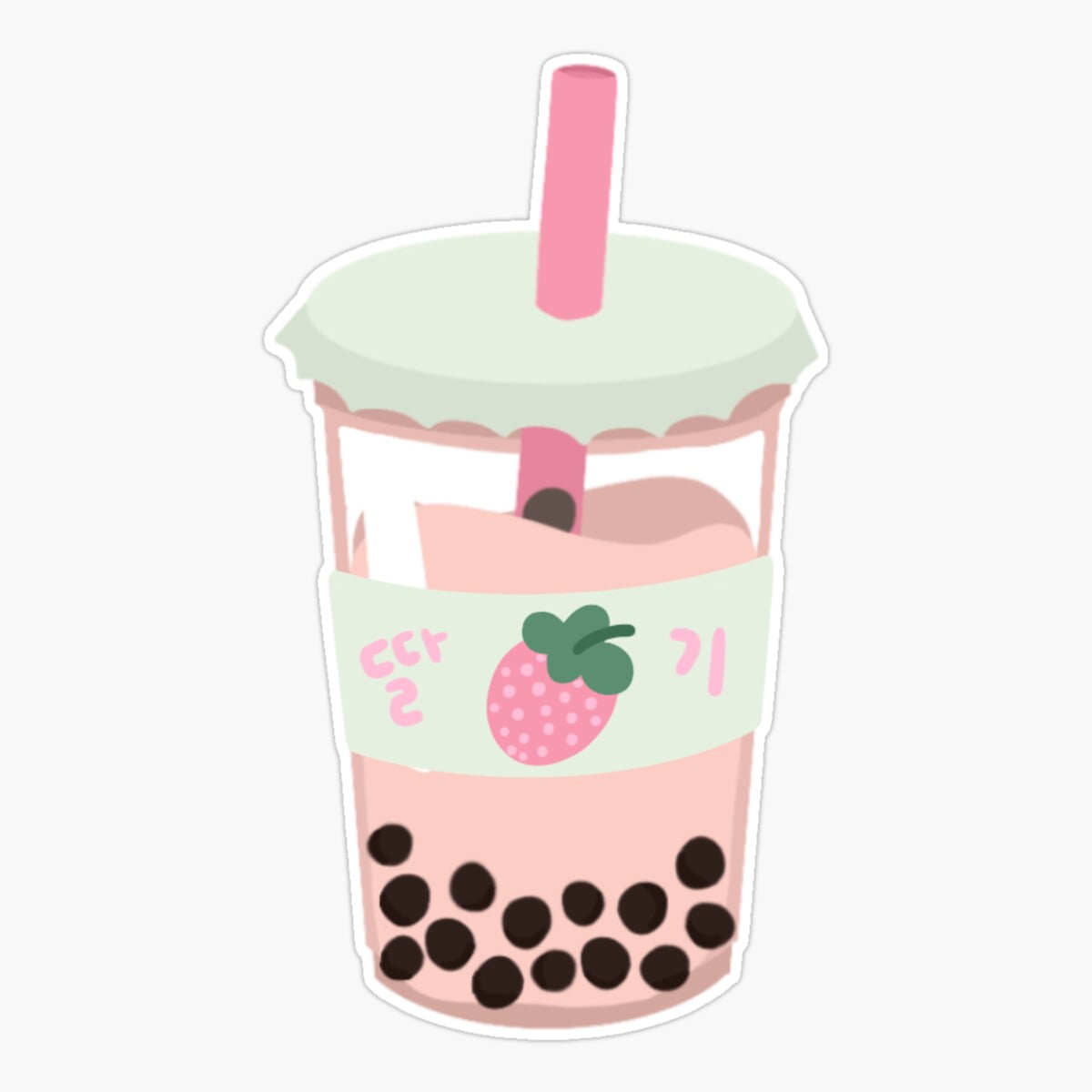 Maneki Bubble Tea - Strawberry Milk Tea Er, Phone Decal Water Bottle ...