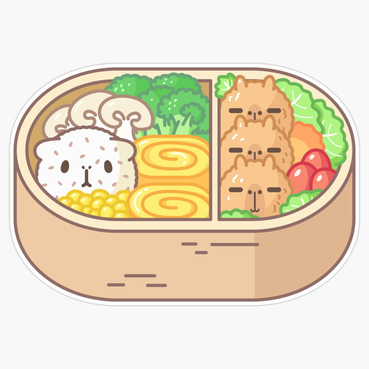 Maneki Bubu And Moonch, Guinea Pig And Capybara Bento Er, Phone Decal ...