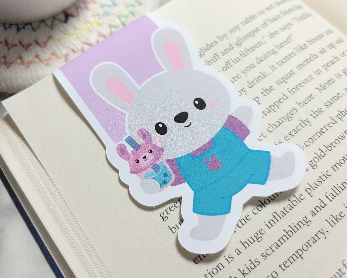 Maneki Bunny Boba Magnetic Bookmark, Cute Bubble Tea Planner Clip ...