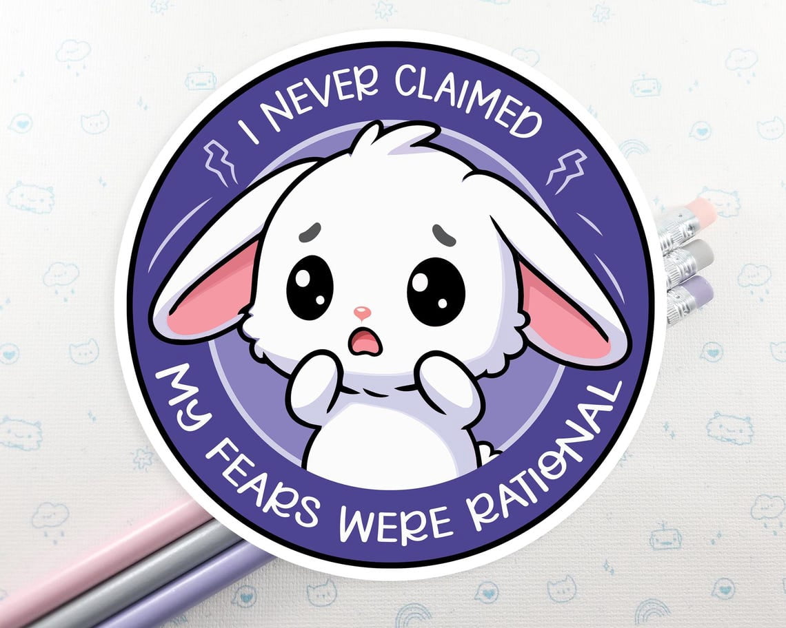 Maneki Bunny Rational Fears Er, Cute Bunny Er, Laptop Decal, Irrational ...