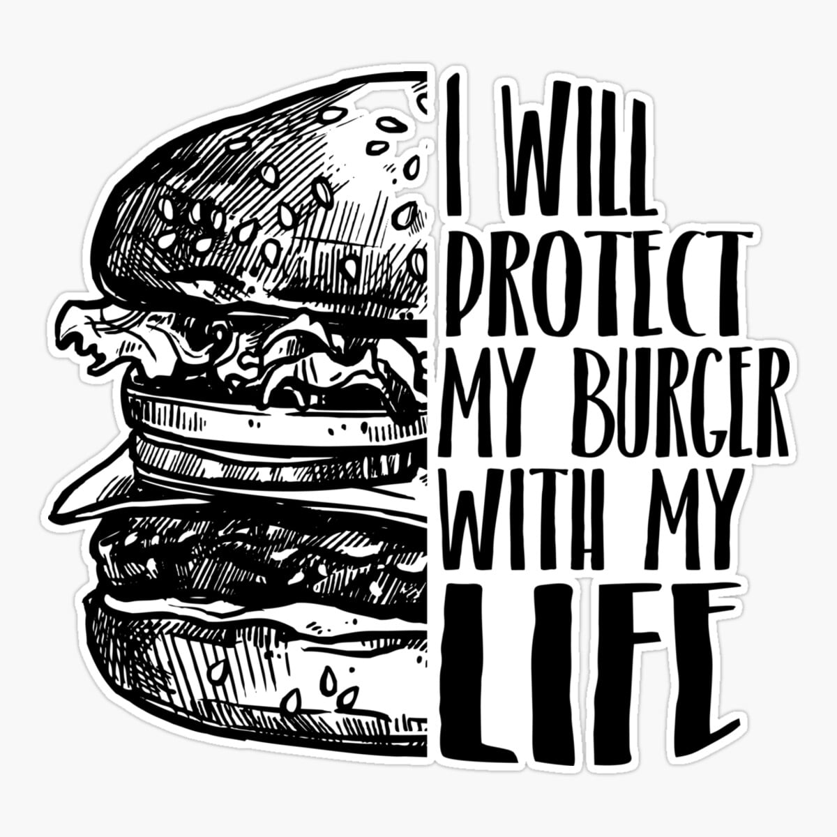 Maneki Burger Burger Love Cheeseburger Ast Ood Saying Sticker, Phone Decal Water Bottle Stickers ...