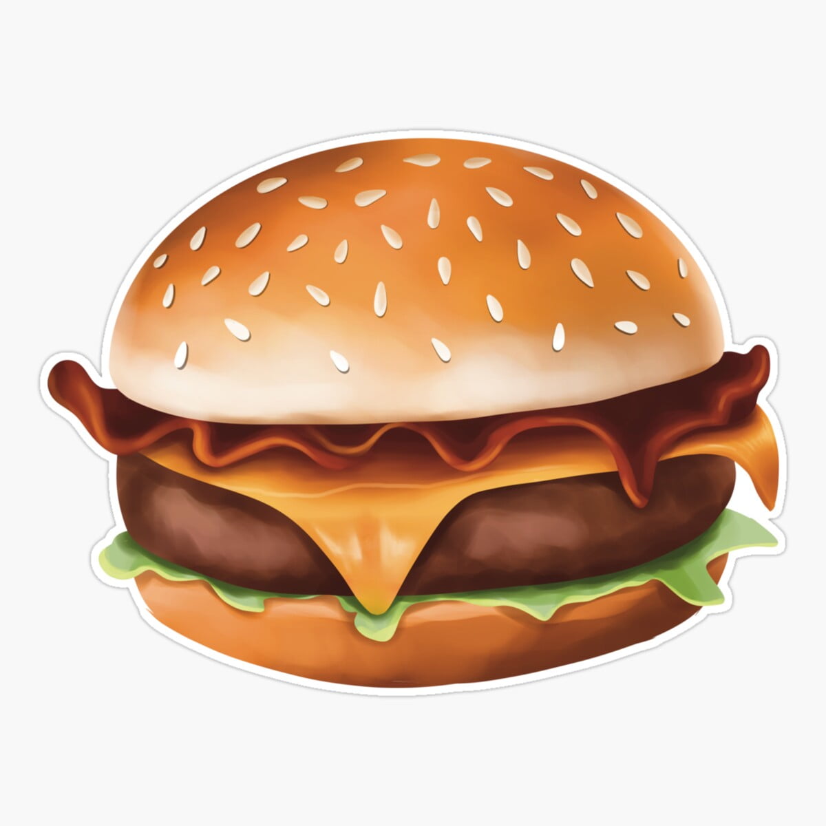 Maneki Burger With Cutlet, Cheese, Cabbage And Sesame Sticker, Phone ...